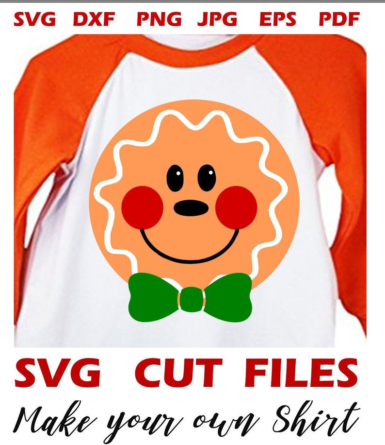 Gingerbread Face SVG Gingerbread Svg File for Cricut Silhouette Iron on ...