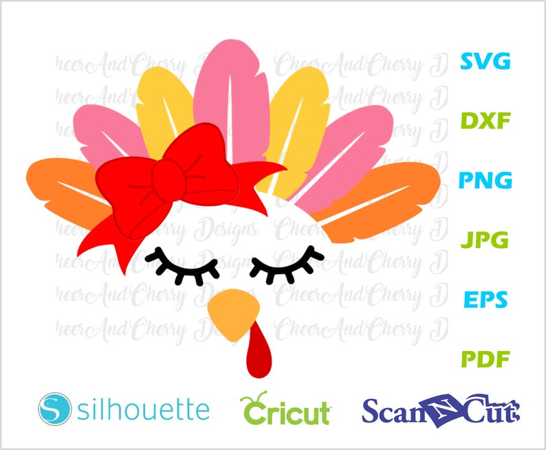 Cute Turkey face SVG for girl Thanksgiving shirt SVG for | Etsy