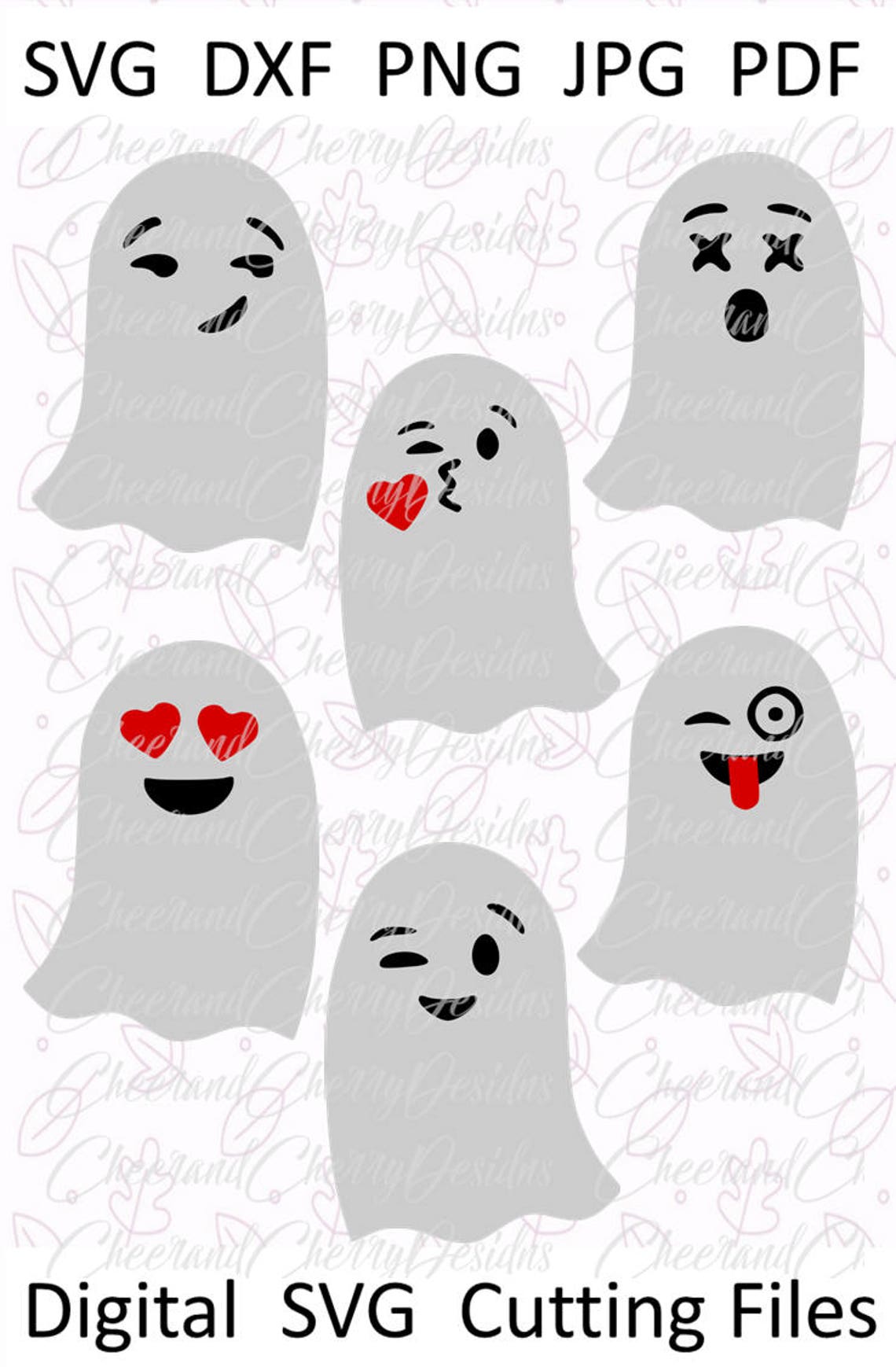 Halloween Svg Ghost Svg Emoji SVG DXF Ghost Monogram Svg - Etsy