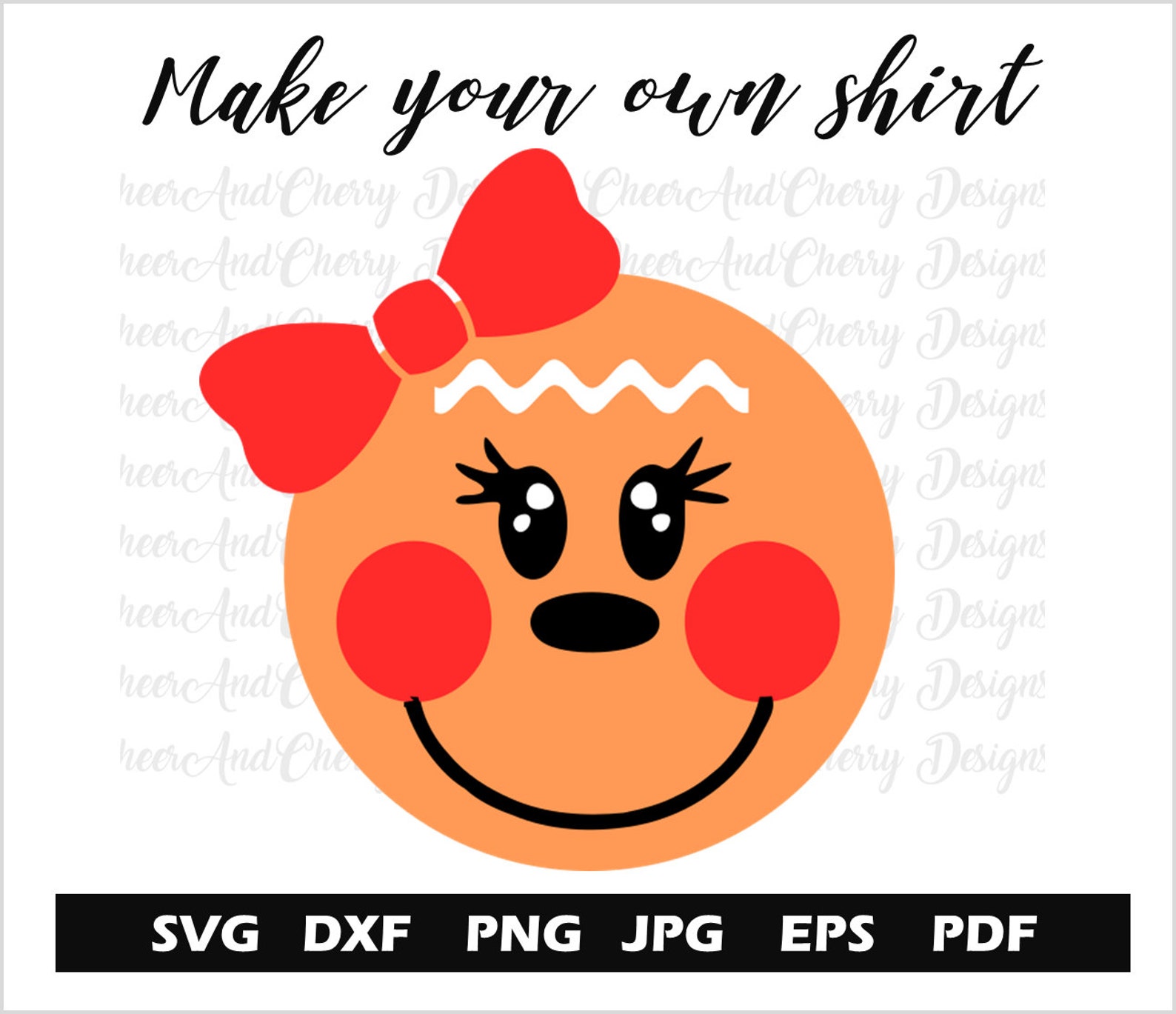 Cute Gingerbread Face SVG Girl Gingerbread With Bow Svg File - Etsy