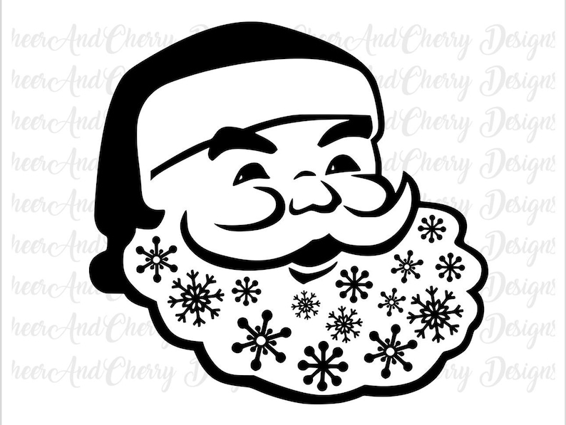 Smiling Santa Face SVG Santa Svg File for Cricut Silhouette - Etsy