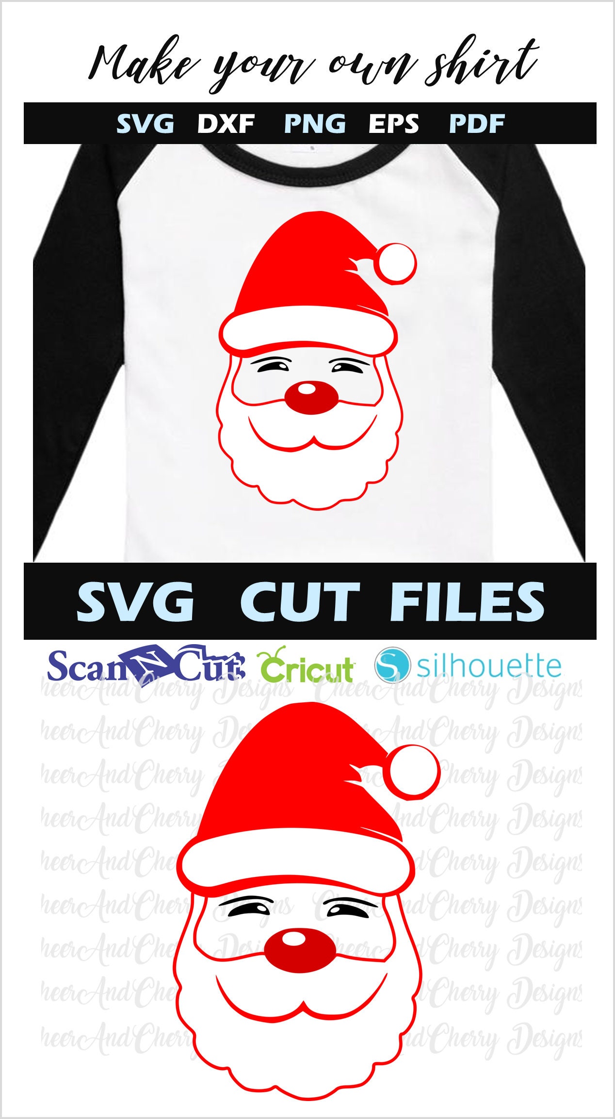 Santa Face Svg Christmas SVG for Christmas Shirt SVG Vector | Etsy