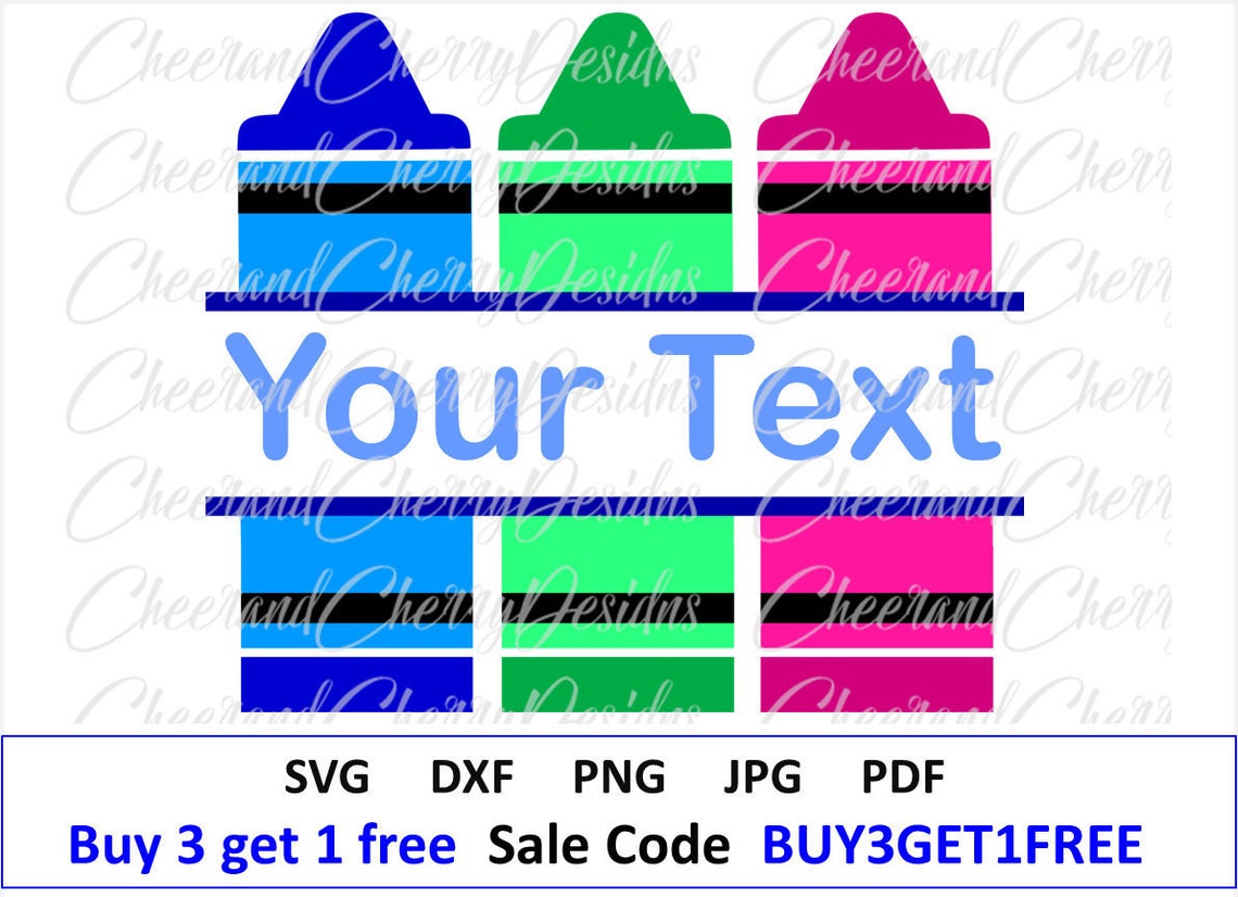 Crayons SVG Crayons Monogram Svg Crayon Split Monogram Teacher - Etsy