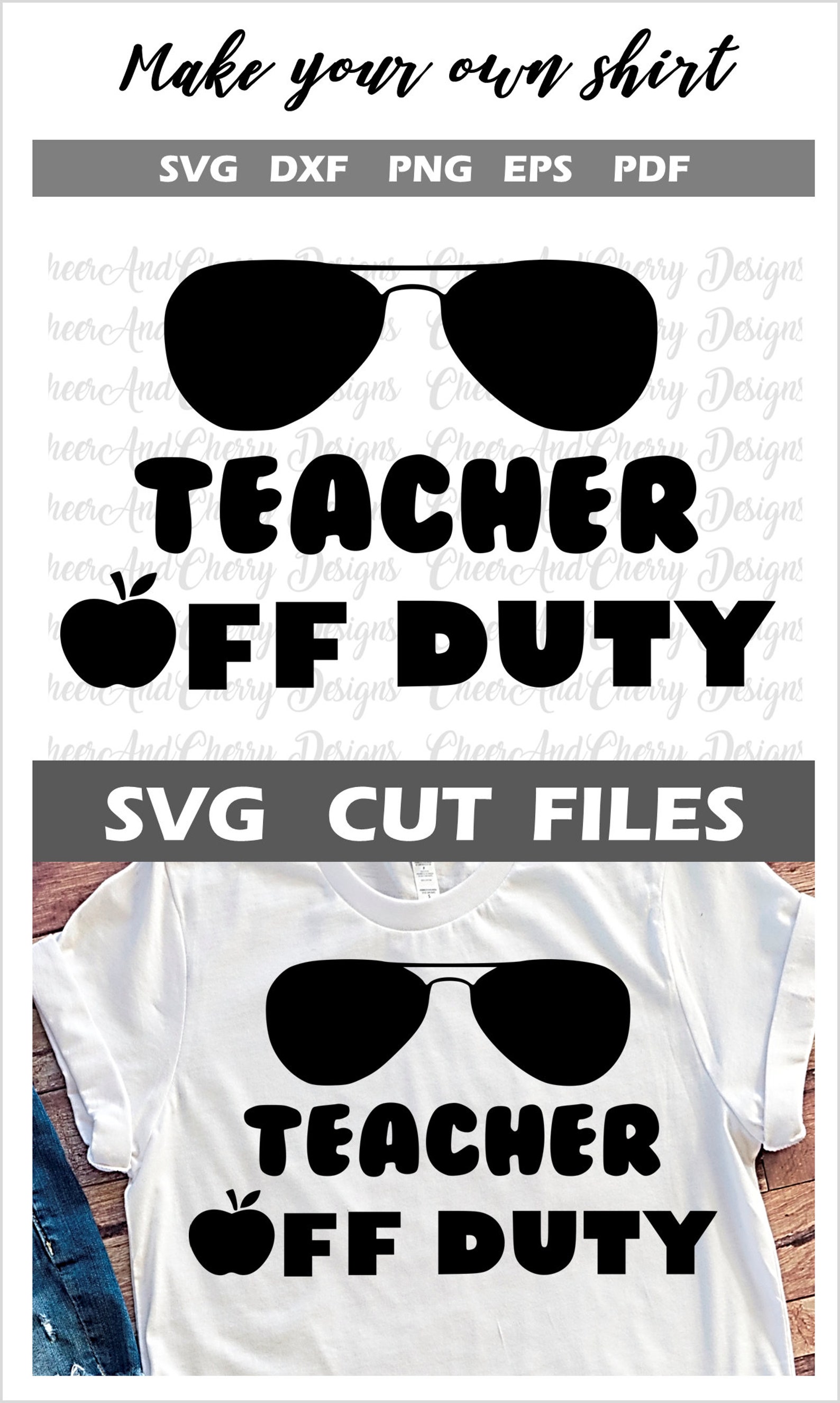 Teacher off Duty Svg Dxf Png Teachers Svg With Sunglasses - Etsy