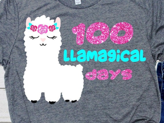 100 Days of School SVG PNG 100 Magical Days Svg With Llama | Etsy