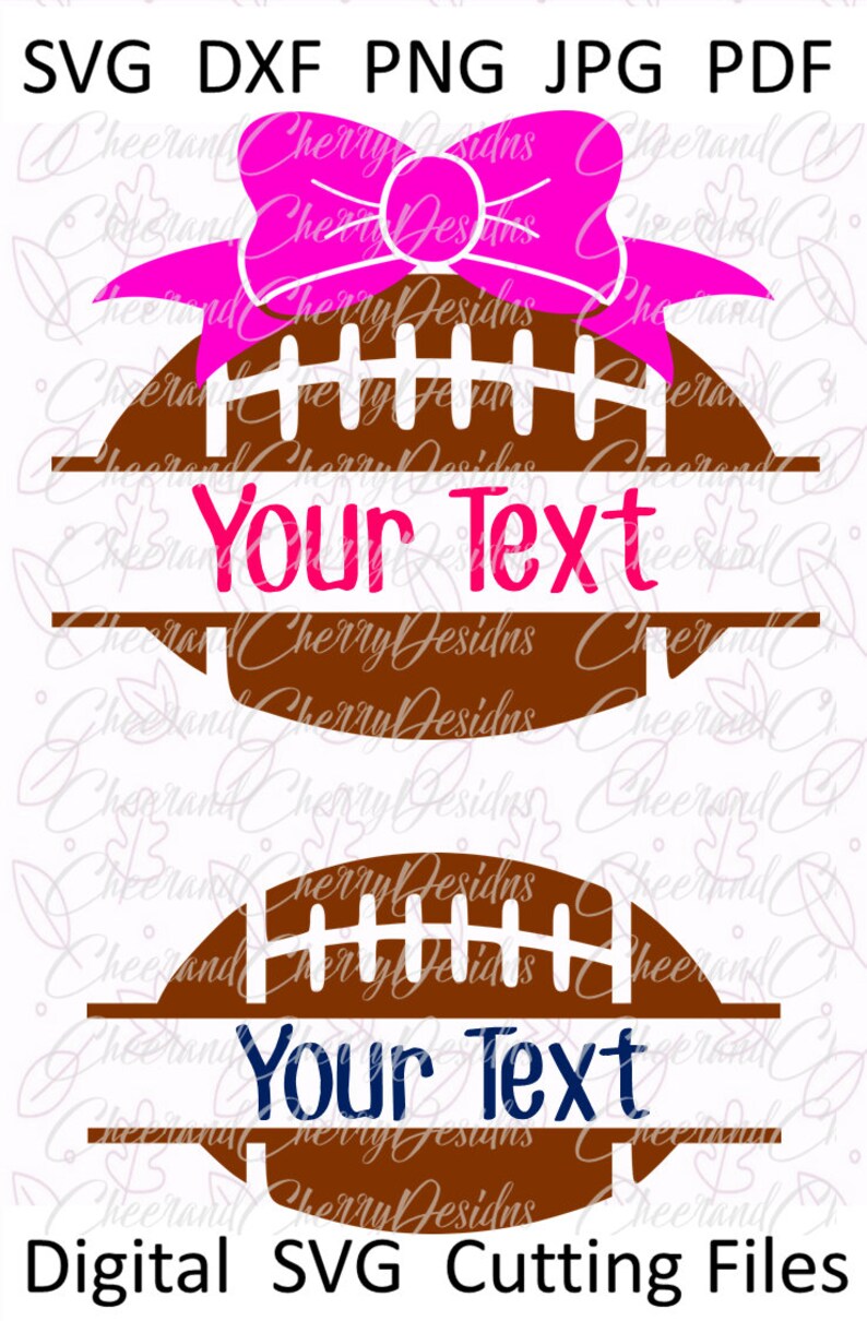 Split Football Monogram SVG cut file for Cricut Sport | Etsy