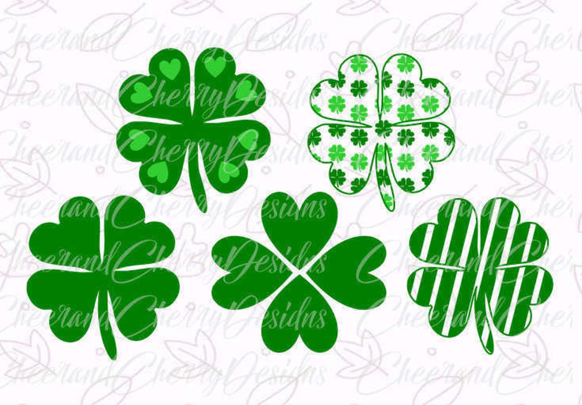Shamrock SVG St Patricks Day SVG Four Leaf Clover SVG Heart - Etsy