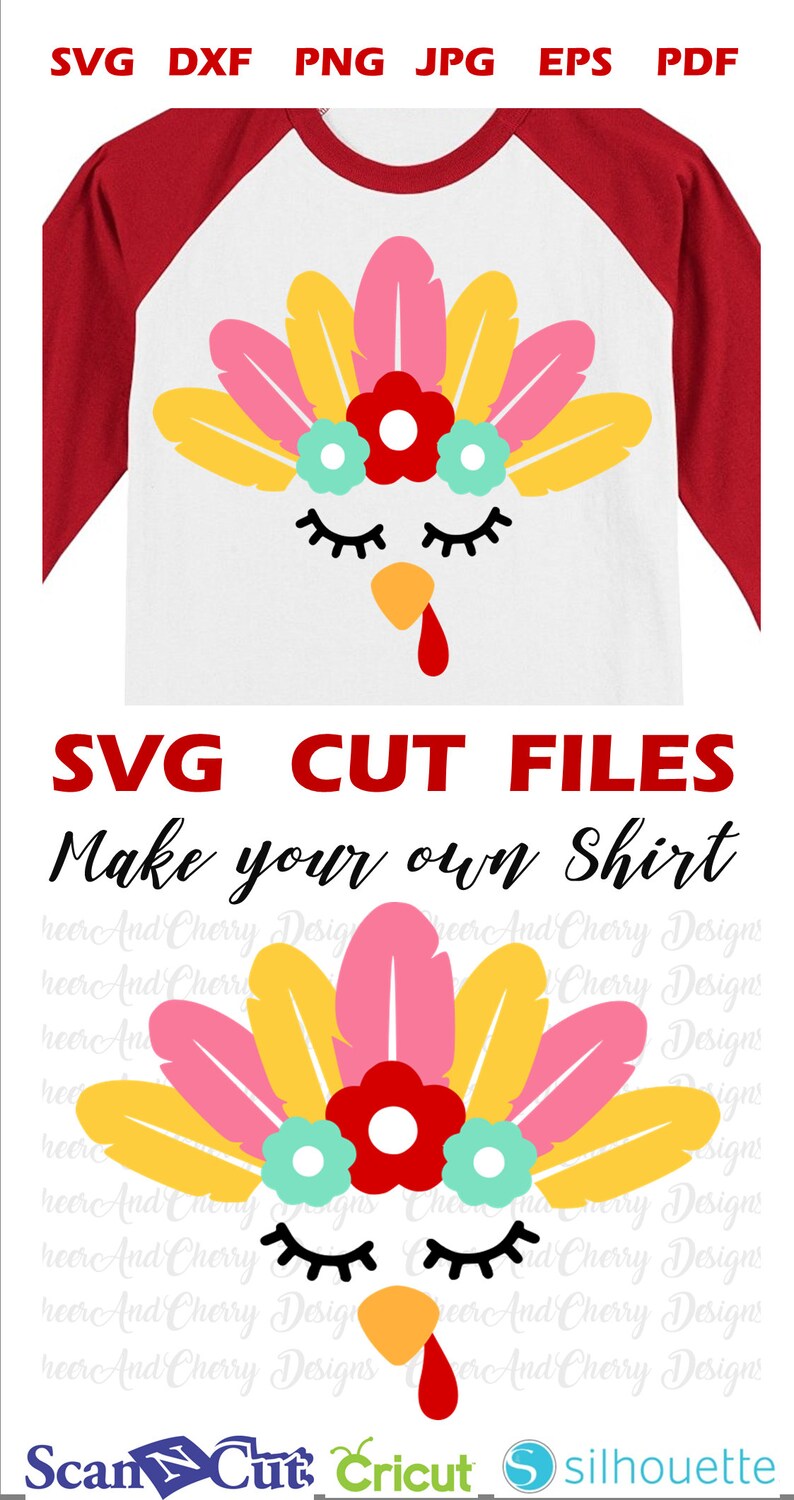 Girl Turkey Face SVG for Thanksgiving SVG Turkey Svg File for - Etsy
