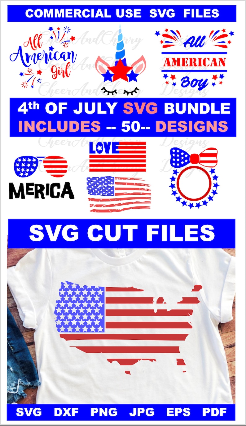 4th of july svg bundle USA Flag Monogram Summer clipart | Etsy