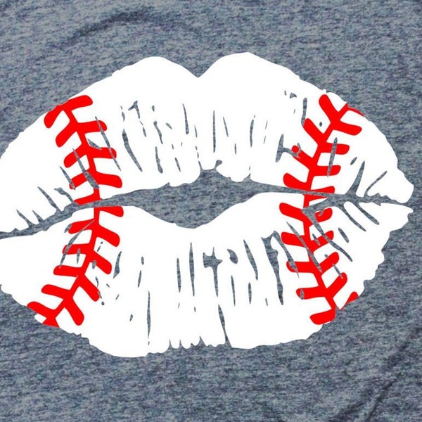Lips Baseball Svg - Etsy