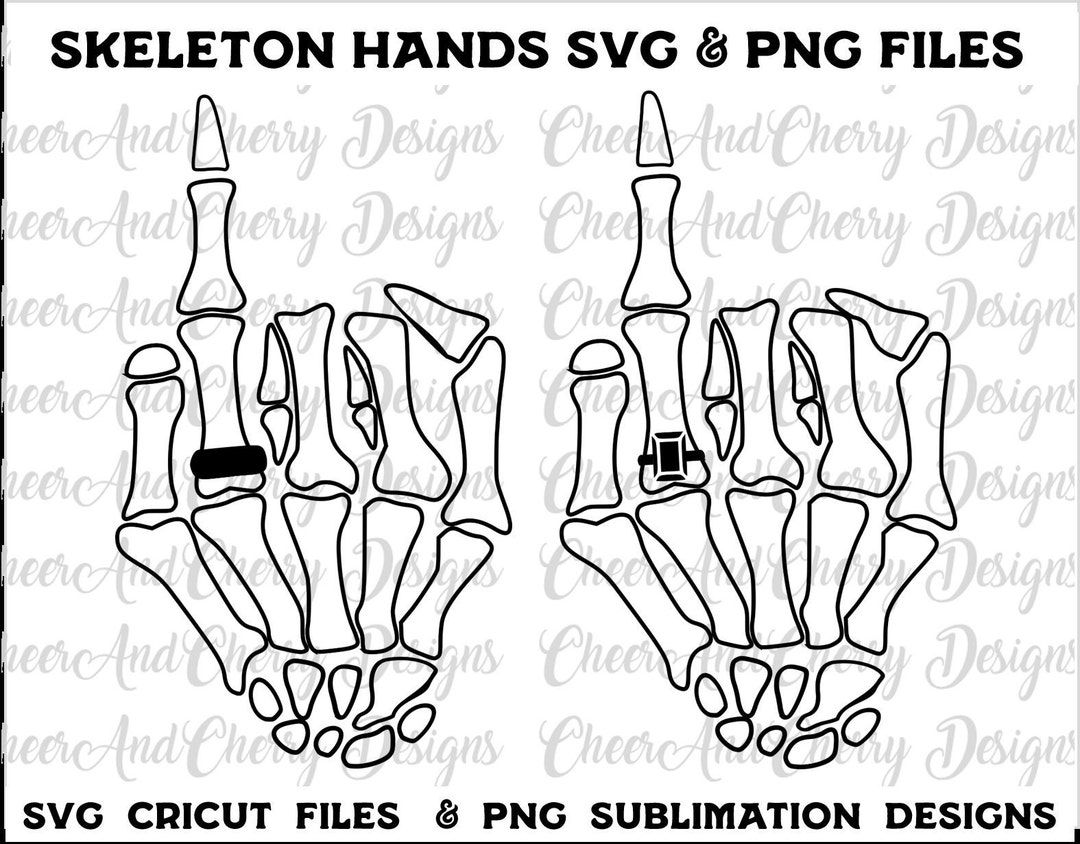 Skeleton Hands SVG PNG Bundle Halloween Svg Ring Finger Svg Spooky Svg ...