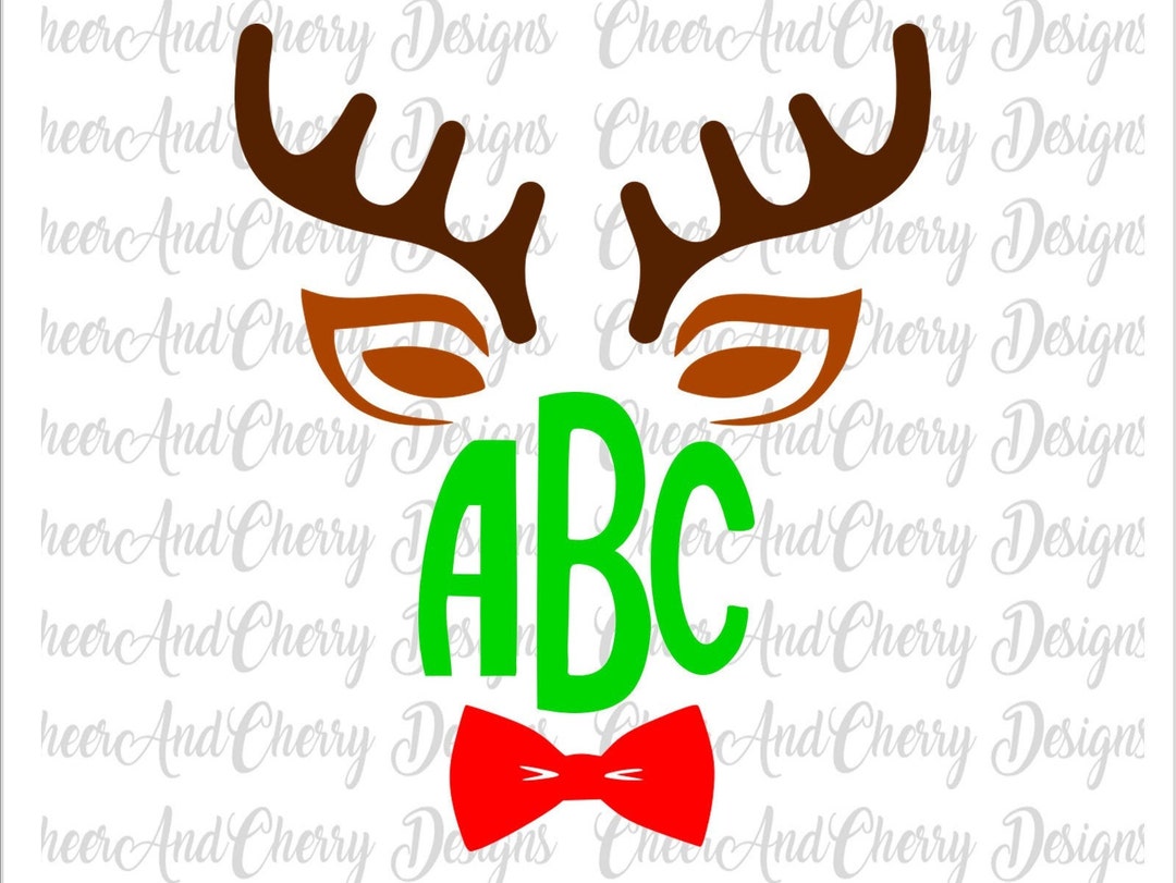 Reindeer Monogram Svg Christmas Monogram for Boys Vinyl Christmas SVG ...