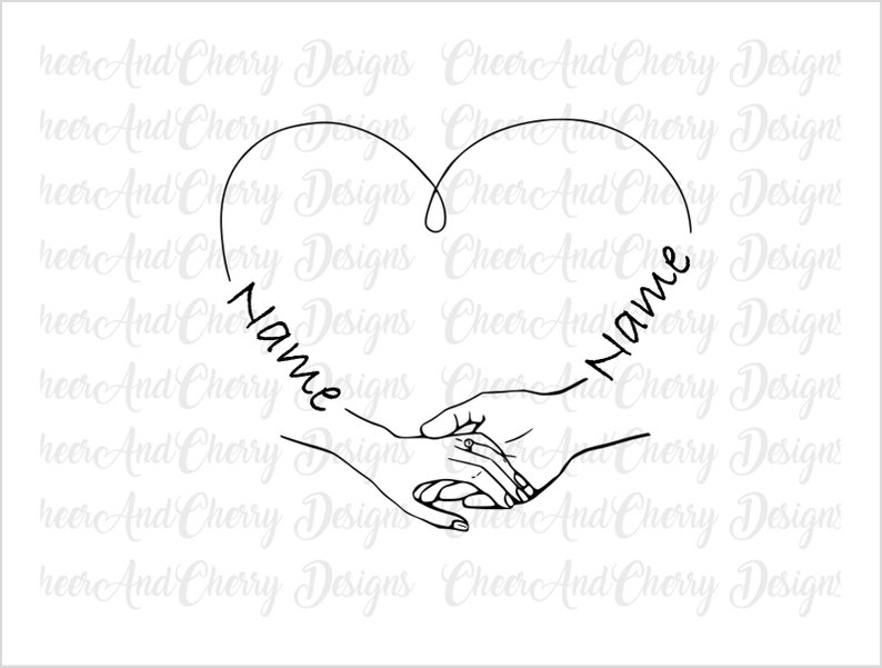 Custom Holding Hands SVG PNG Bundle - 10 Designs Wedding Svg Files ...