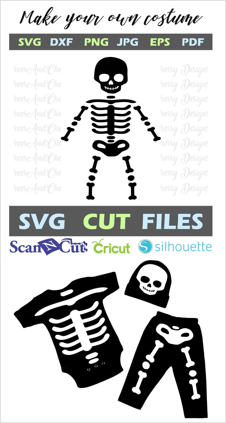 Skeleton Costume Svg File Halloween Skeleton SVG for DIY - Etsy