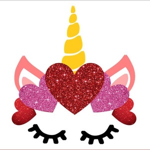 Unicorn With Hearts Svg Valentine's Day Unicorn Svg for Silhouette ...