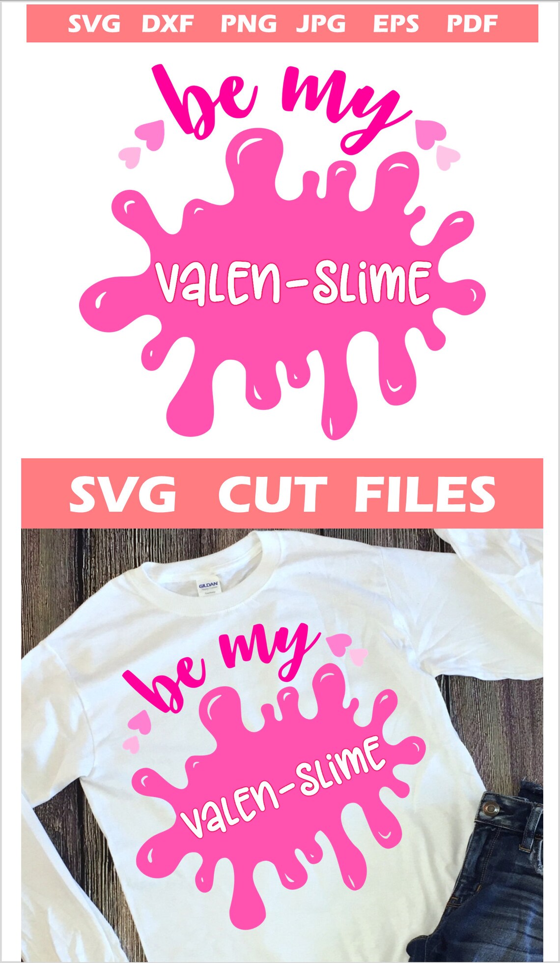Girl Valentine Svg be my Valen slime Svg valenslime svg | Etsy