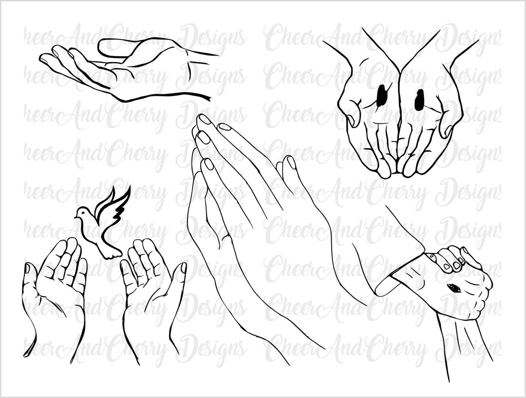 Custom Praying Hands SVG PNG Bundle - 5 Easter Svg Files, Jesus Christ ...