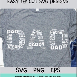 DAD SVG Image - Fathers Day Svg for Shirts, Daddy Cut Files for Cricut ...