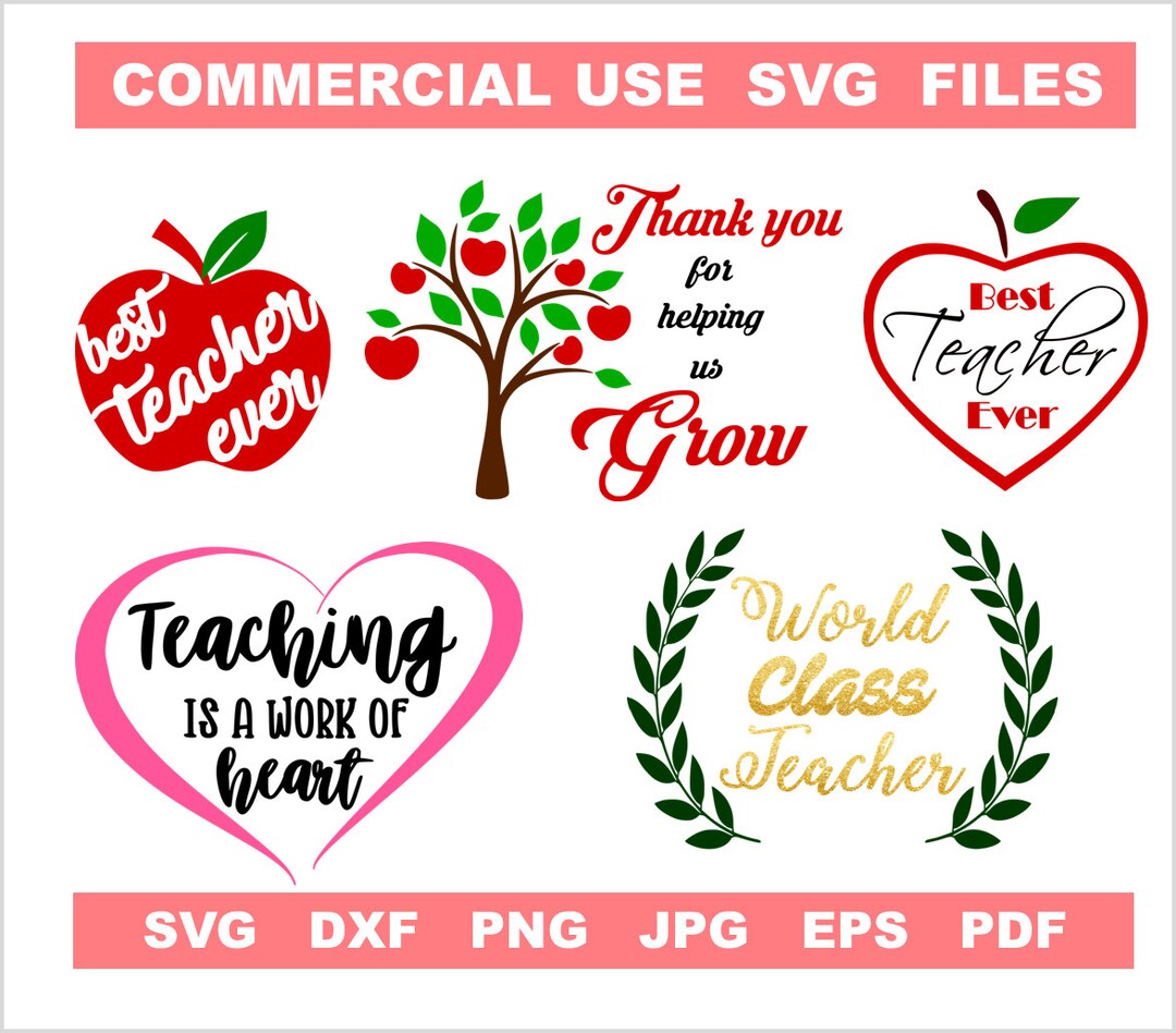 Teacher Appreciation SVG Bundle: 50 School Designs (digital Download ...