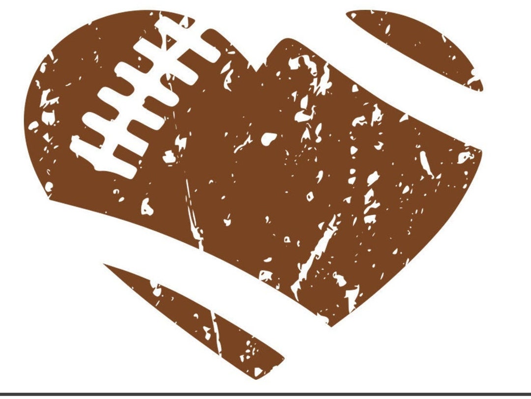 Distressed Football Heart Svg, Football Svg, Grunge Football Svg Dxf ...