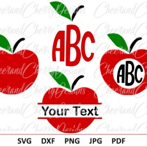 Back to School Svg Dxf Apple Monogram Svg Files for Cricut Silhouette ...