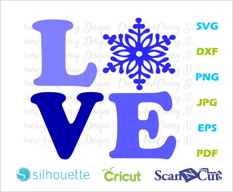 Love Christmas SVG Love Snowflake Svg File for Cricut - Etsy