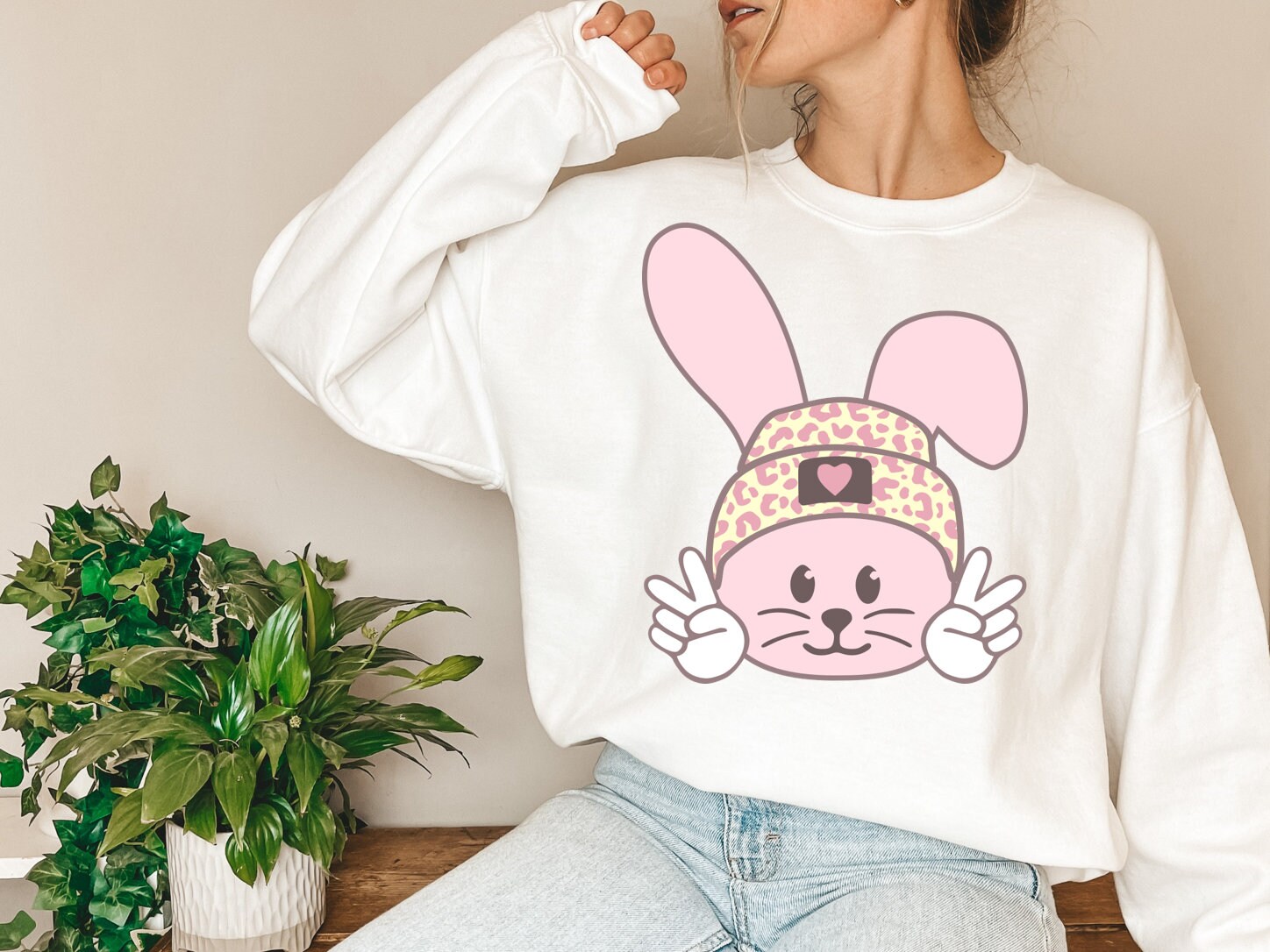 Bunny Face Svg Png Retro Easter Bunny Svg for Baby Smiling Face Png ...
