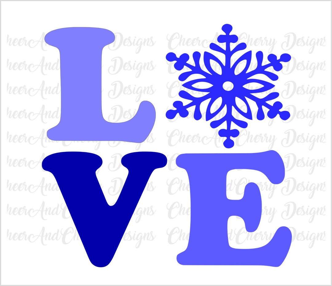 Love Christmas SVG Love Snowflake Svg File for Cricut Silhouette Iron ...