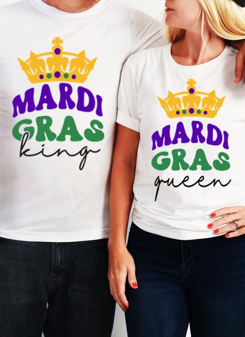 Mardi Gras King Mardi Gras Queen SVG for Couples Retro Mardi - Etsy