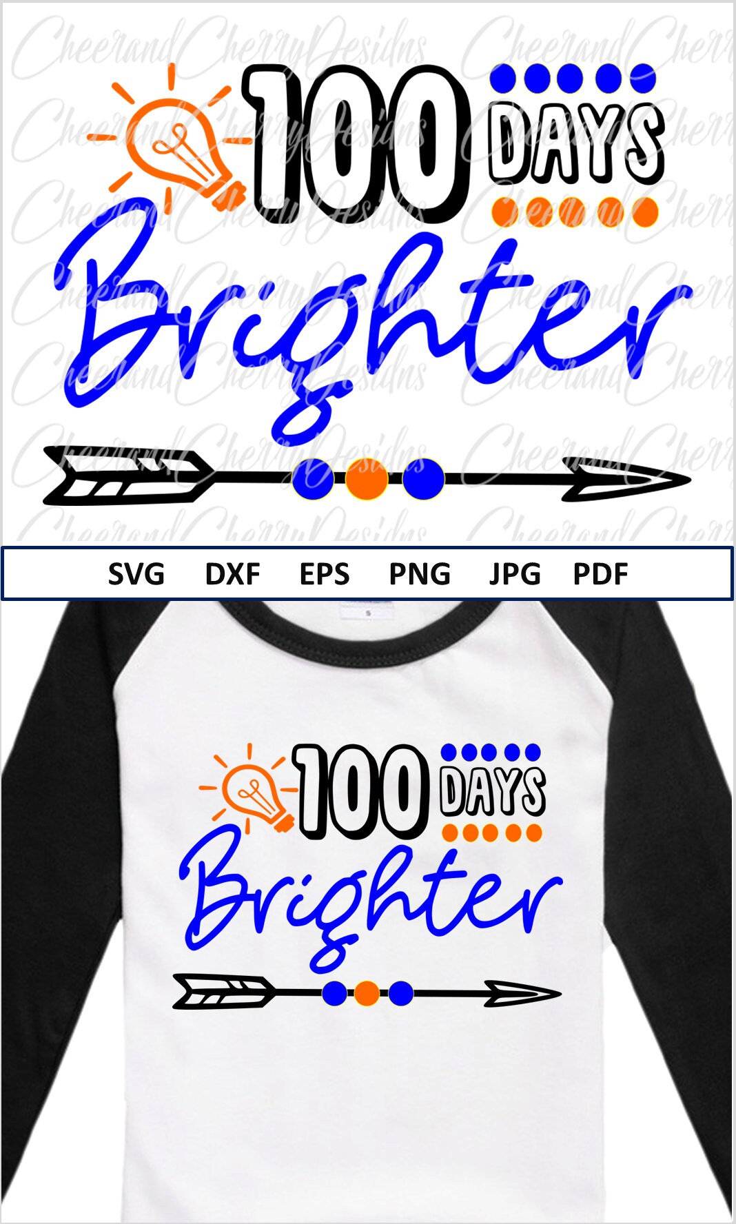 100 Days Brighter Svg Dxf Png 100 Day of School Svg for Boys | Etsy