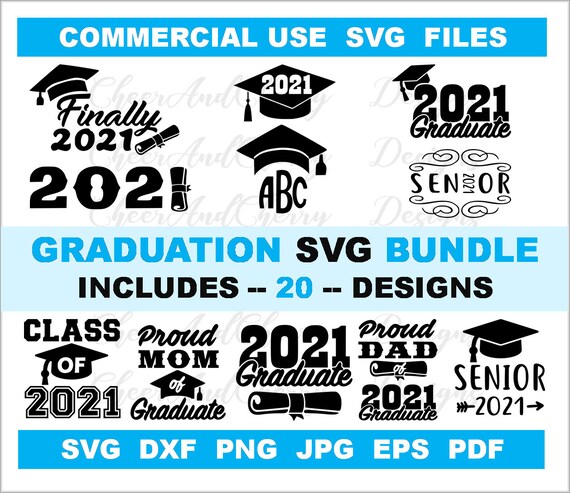 Graduation SVG Bundle 20 Designs Svg Dxf Png Cut Files for | Etsy