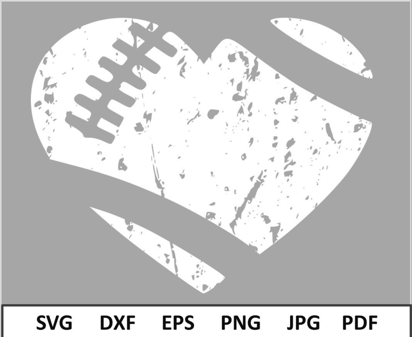 Distressed Football Heart Svg Football Svg Grunge Football Svg - Etsy