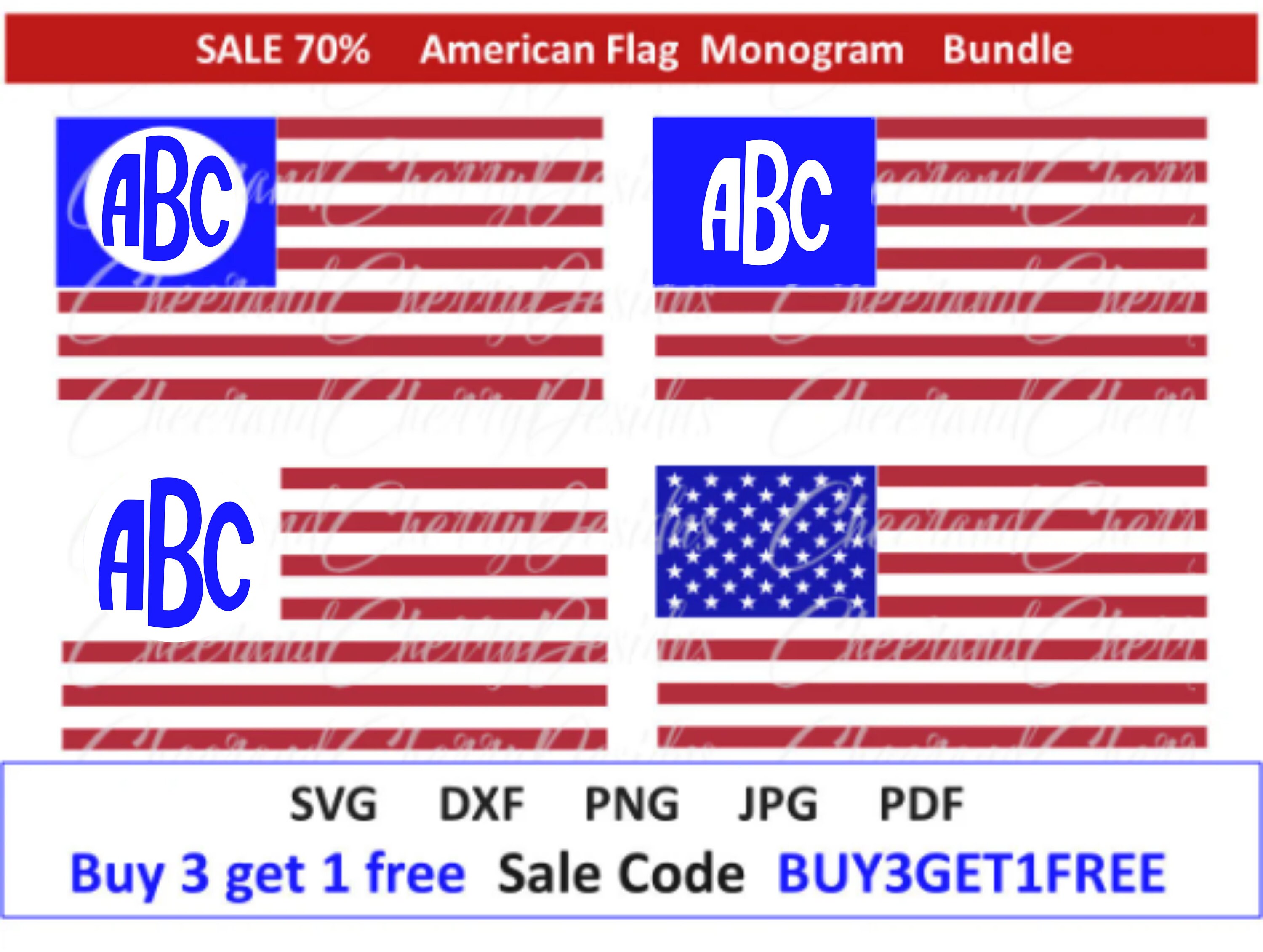 US Flag Monogram Svg American Flag Svg 4th of July Svg - Etsy