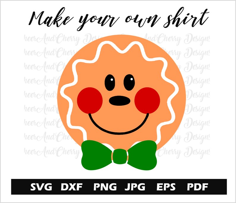 Gingerbread Face SVG Gingerbread Svg File for Cricut Silhouette Iron on ...