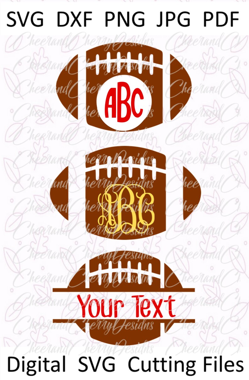 Football Svg File Football Cut File Football Monogram SVG | Etsy