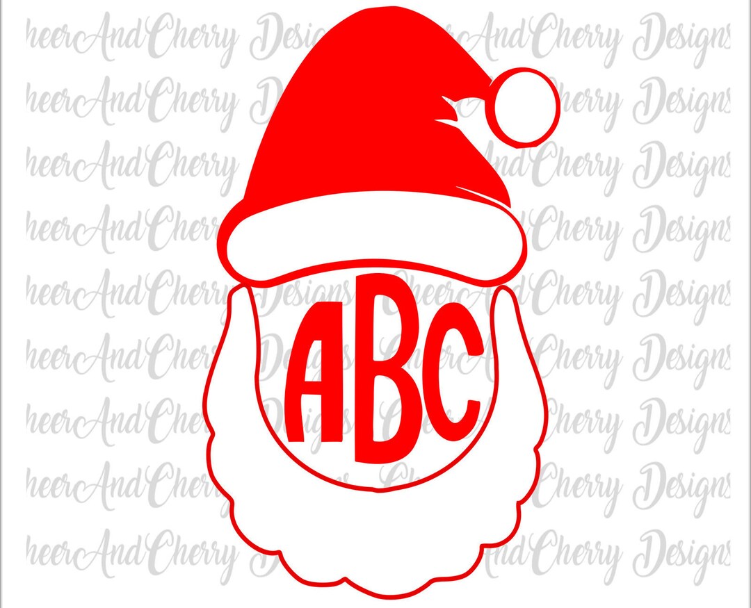Santa Face Monogram SVG Santa Svg File for Cricut Silhouette Iron on ...