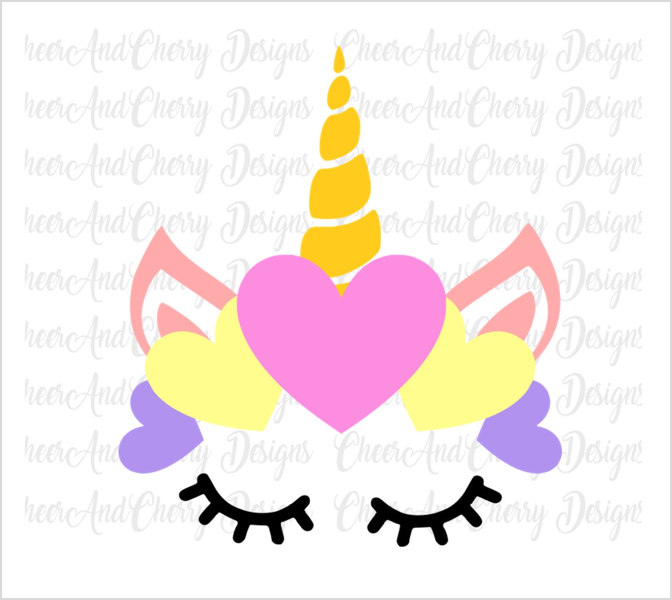 Unicorn Face With Hearts Svg Cute Unicorn Face Svg Unicorn - Etsy