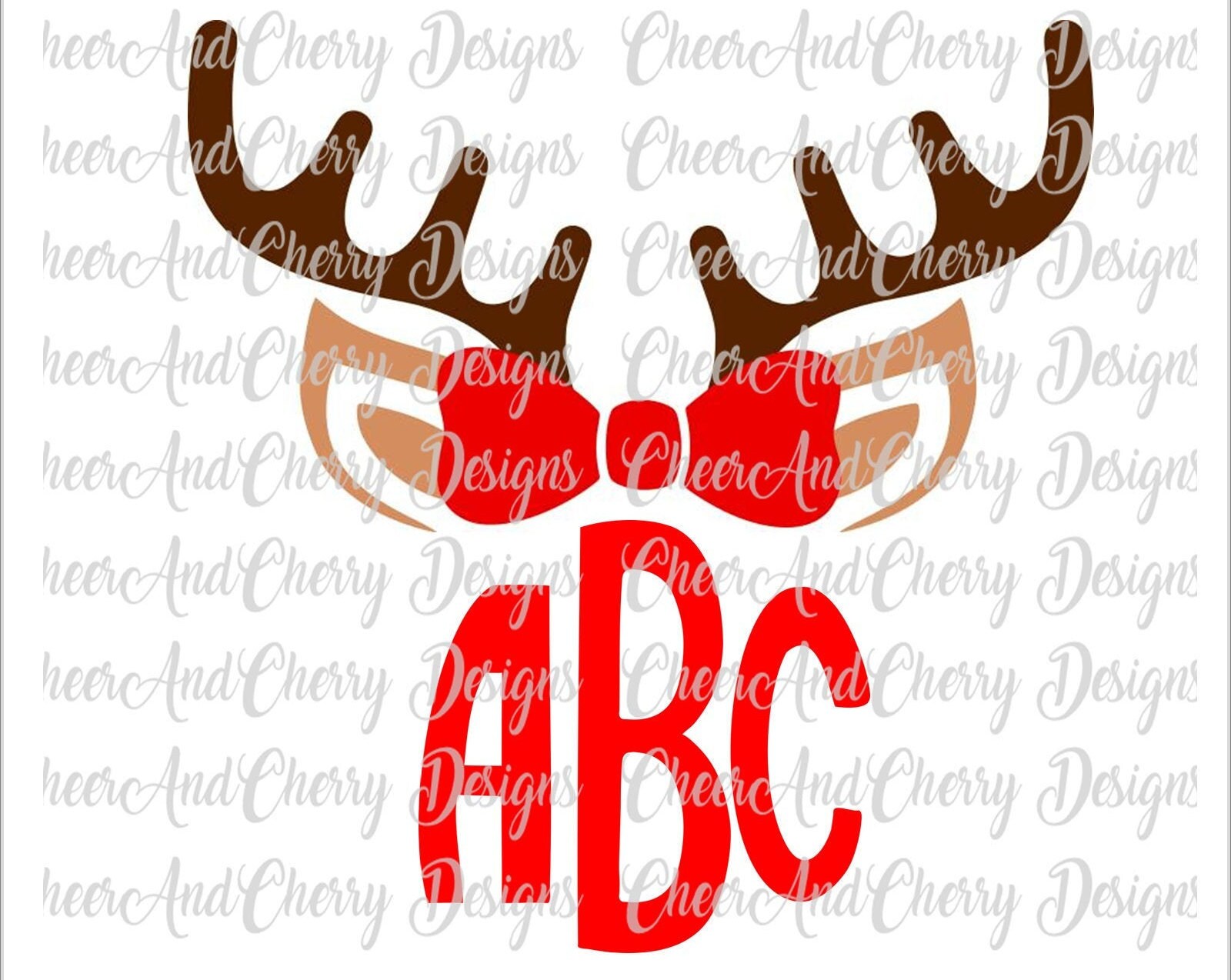 Personalized Reindeer Monogram Svg file for Cricut | Etsy