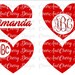 Heart Monogram Svg for Valentines Day Svg Files for Cricut Silhouette ...