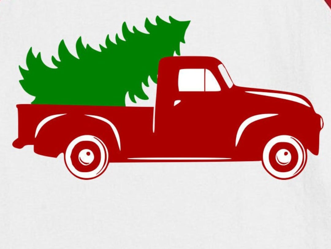 Christmas Svg Files for Cricut, Christmas Truck Cut File, Red Truck PNG ...