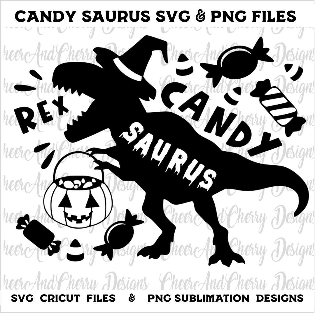 Candy Saurus Rex Svg Funny Halloween SVG Files Trick Rawr Treat Svg ...