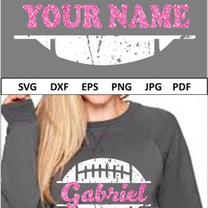 Distressed Football Monogram Svg Split Football Monogram Svg Distressed ...
