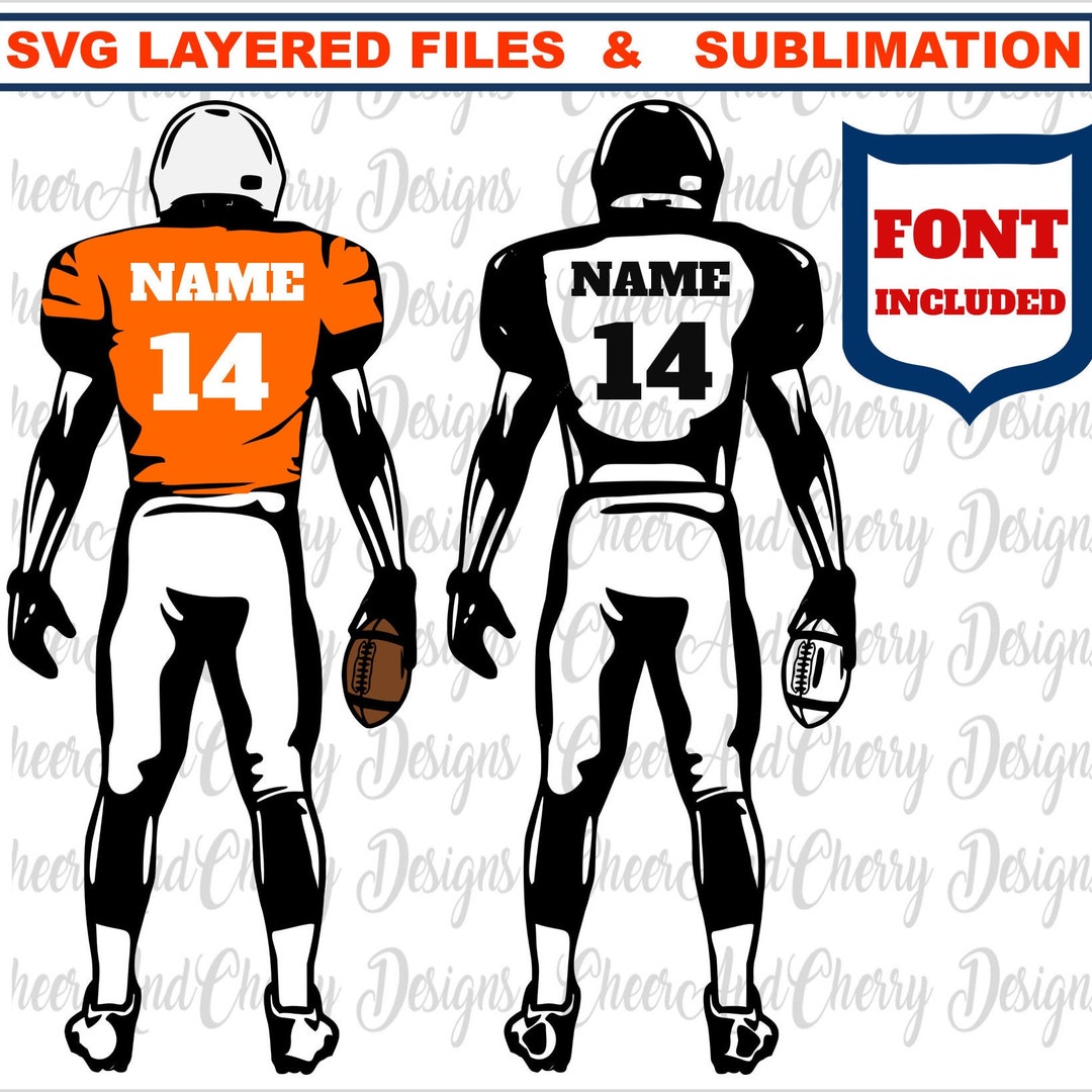 Custom Football Player SVG PNG Layered Color Football Svg Files ...