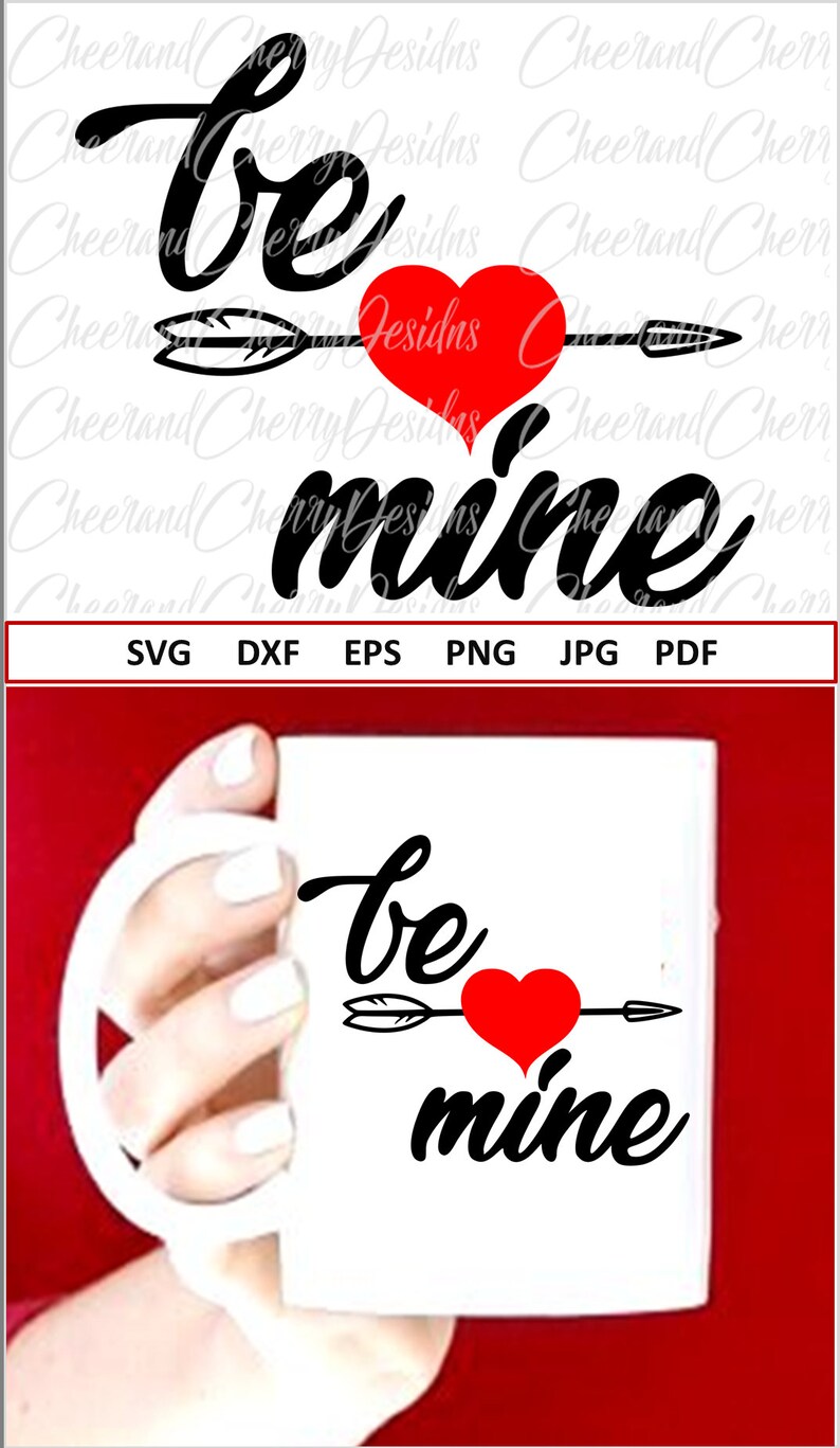 Be Mine Svg Valentines Day SVG for Silhouette Heart Arrow Svg - Etsy