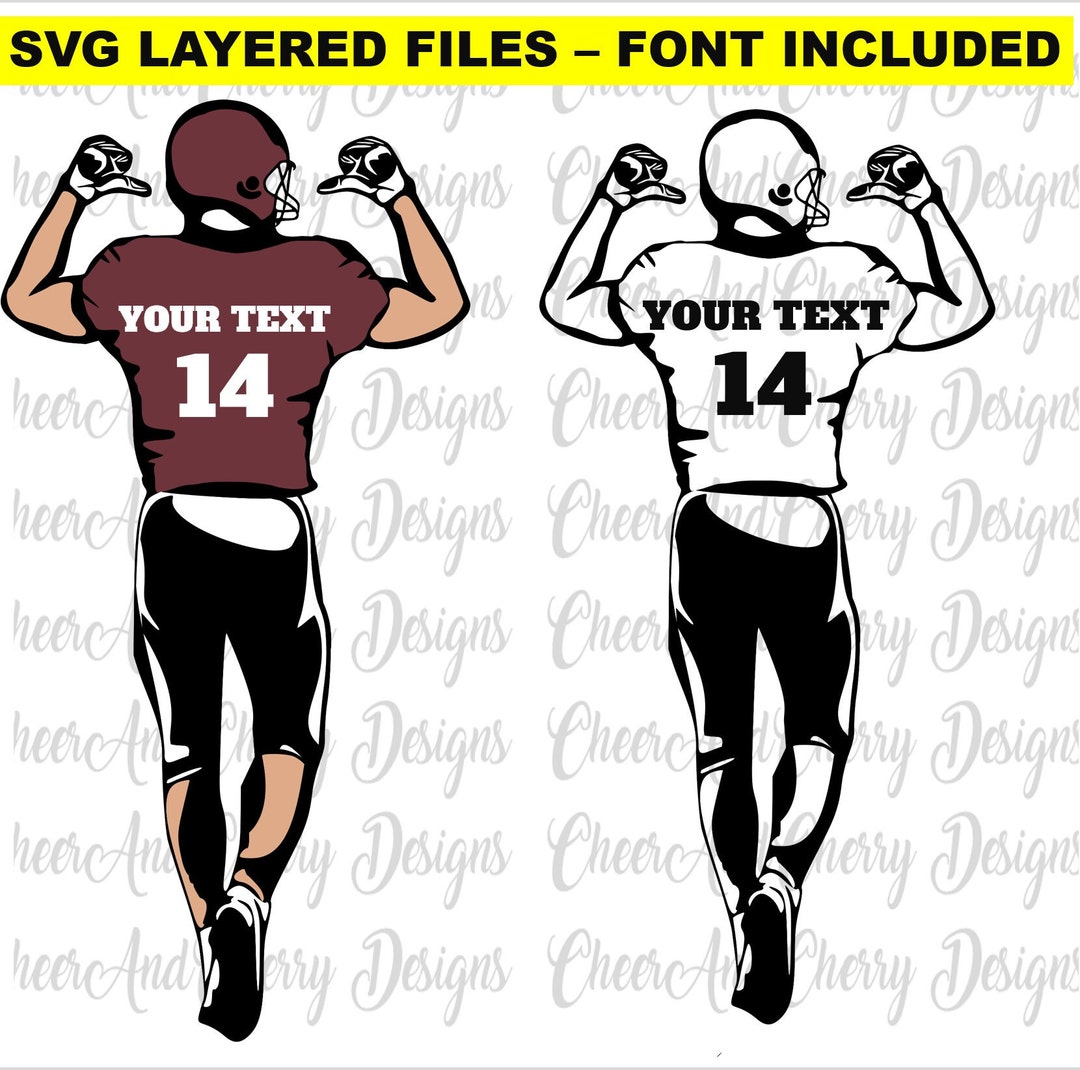 Custom Football Player SVG PNG Layered Color Football Svg Files ...
