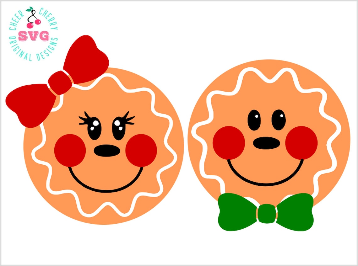 Gingerbread Face SVG PNG Bundle Gingerbread Man Layered Svg - Etsy