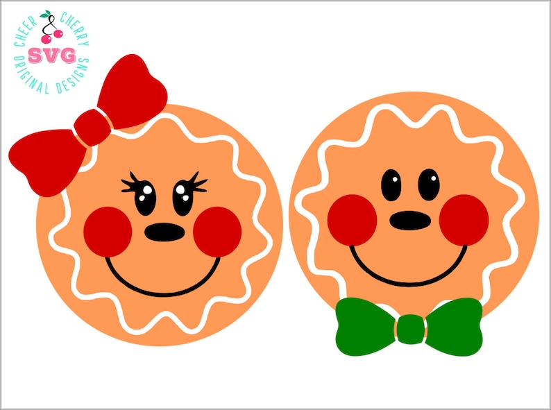 Gingerbread Face SVG PNG Bundle Gingerbread Man Layered Svg - Etsy