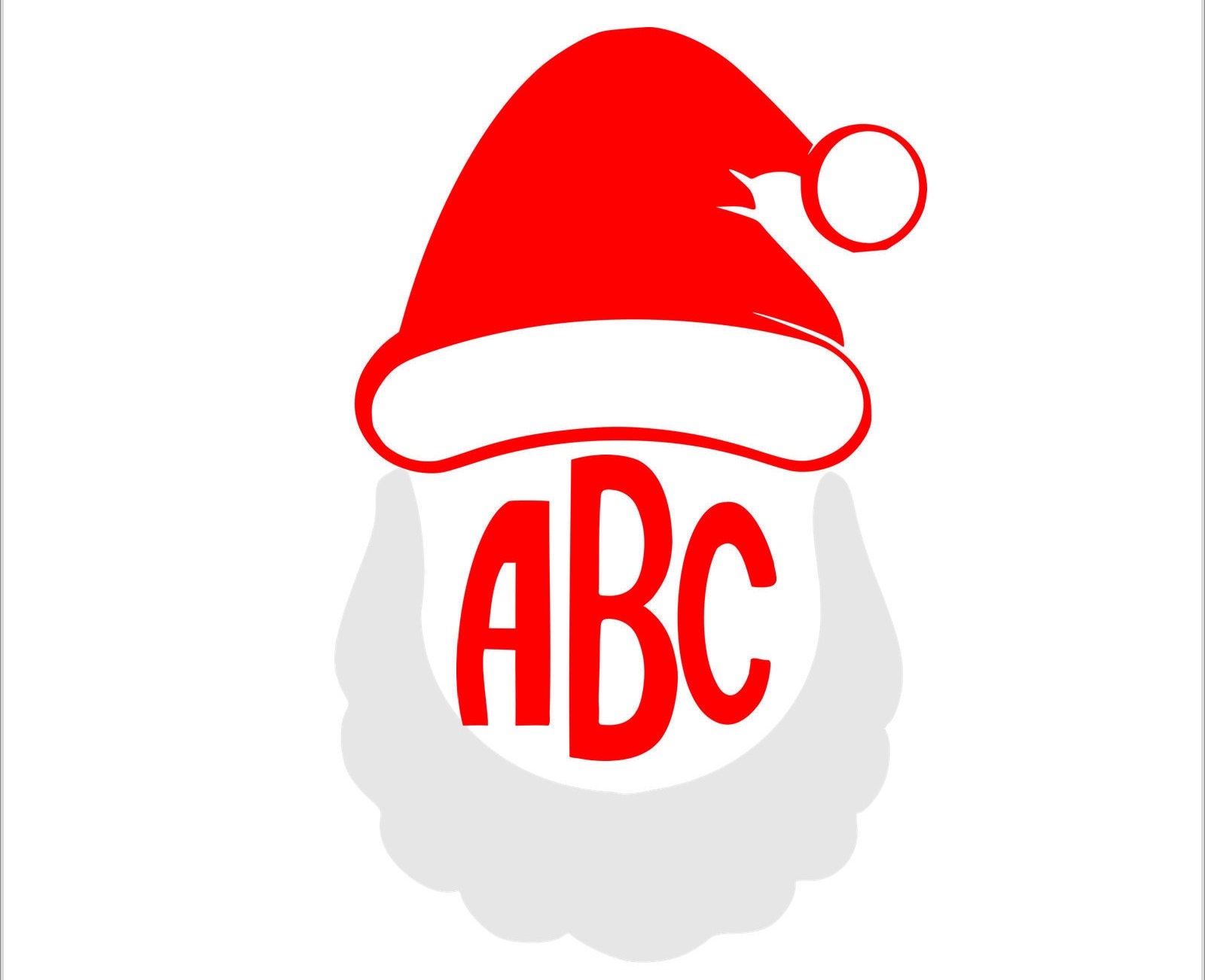 Santa Face Monogram SVG Santa Svg File for Cricut Silhouette - Etsy Israel