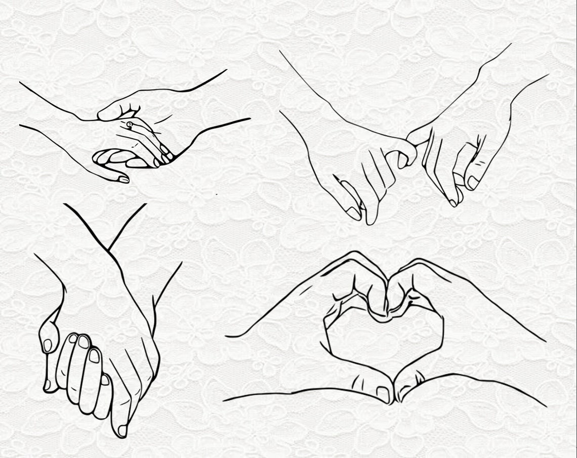 Custom Holding Hands SVG PNG Bundle - 10 Designs Valentines Day Svg ...
