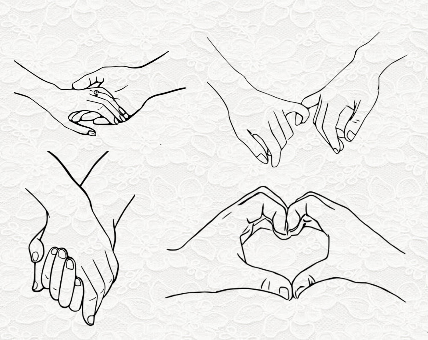 Custom Holding Hands SVG PNG Bundle 10 Designs Valentines - Etsy UK